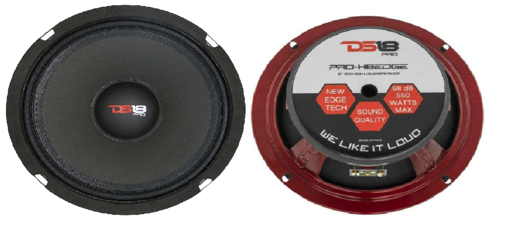 DS18 8″ MIDRANGE 8OHM 550W SPEAKERS(PAIR)-PRO-H8EDGE – 12VolTronics.com