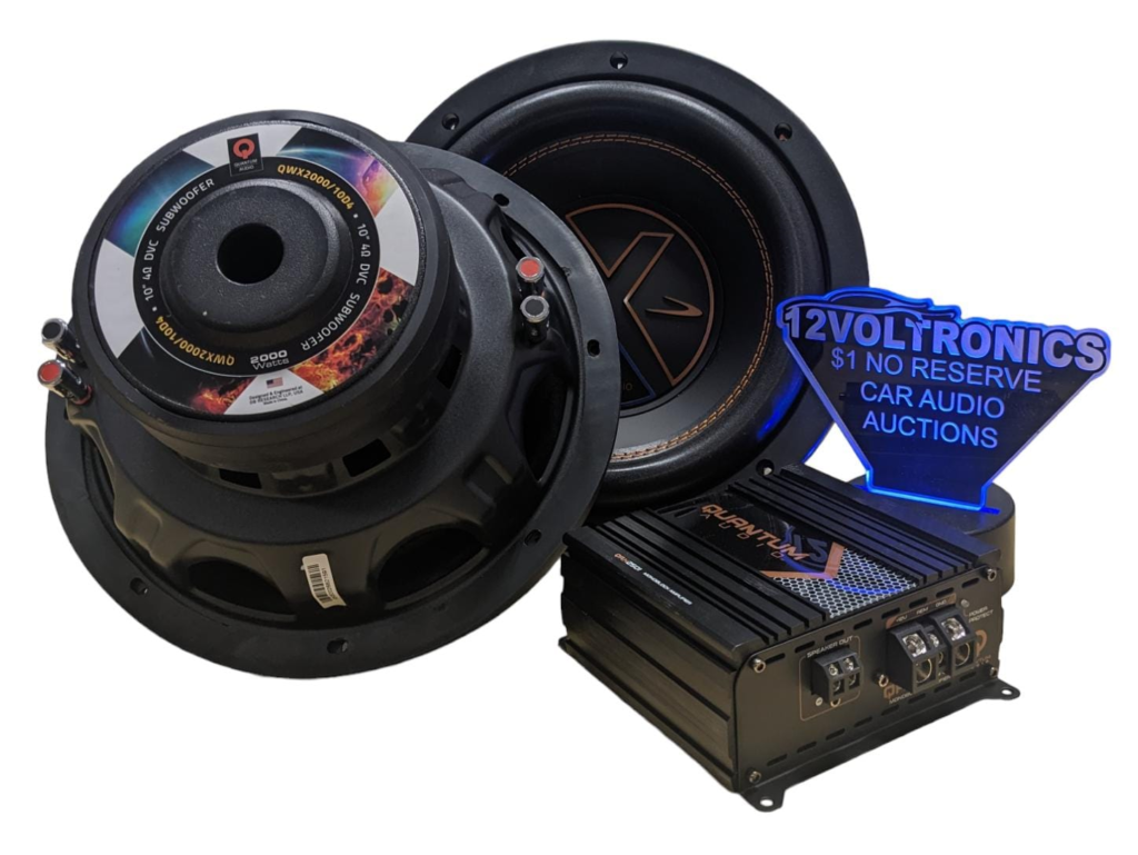 QUANTUM AUDIO BY DB DRIVE MEGA BUNDLE- QWX200010D4(pair) & QRX2501 CLASS D MONOBLOCK AMP ...