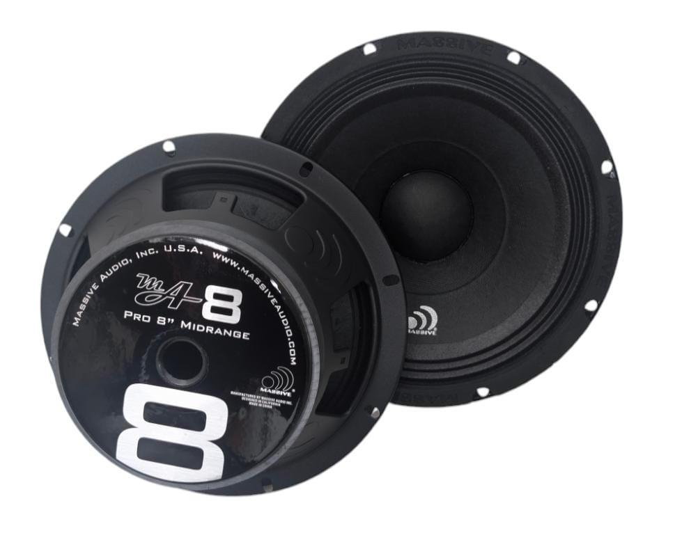 Massive Audio MA8 150 Watt RMS 8 Ohm Mid-Range Speaker (Pair) – 12VolTronics.com